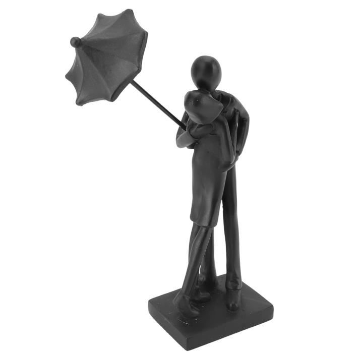 Ornement de couple - QIILU - Statue en résine - 6,5x16,5 cm - Style romantique - Décoration ...