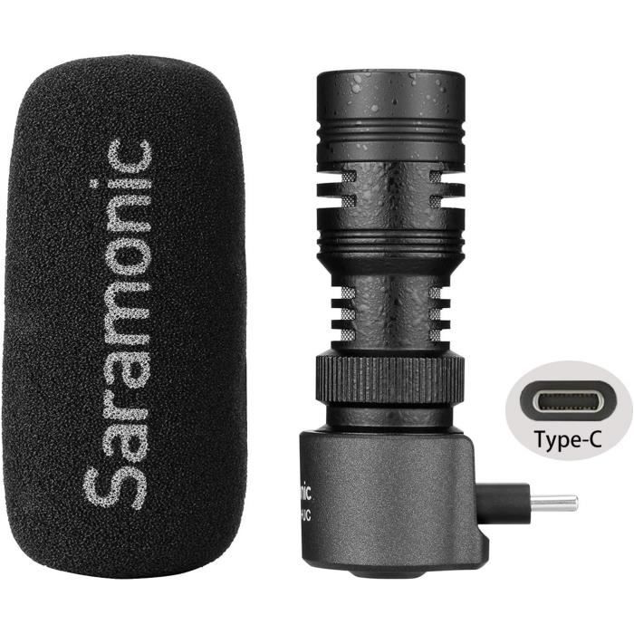 Microphone Android de type C avec écran Vlog de 3,5 mm, cardioïde ...