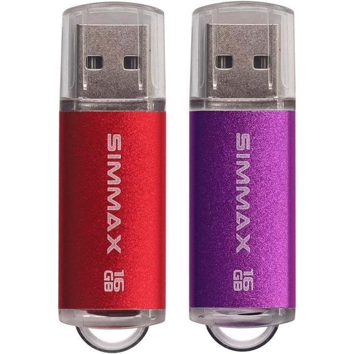 Clé Usb 16 Go Lot De 2 Mémoire Stick Usb 2.0 Flash Drive Pivotant ...