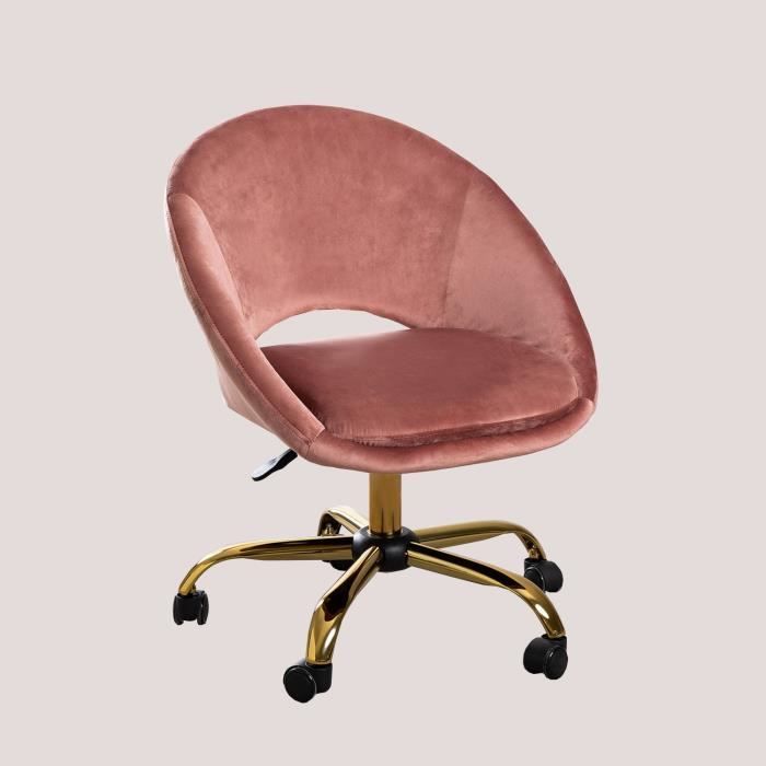 SKLUM Chaise de bureau en velours Vilett Peonia - Cdiscount Maison