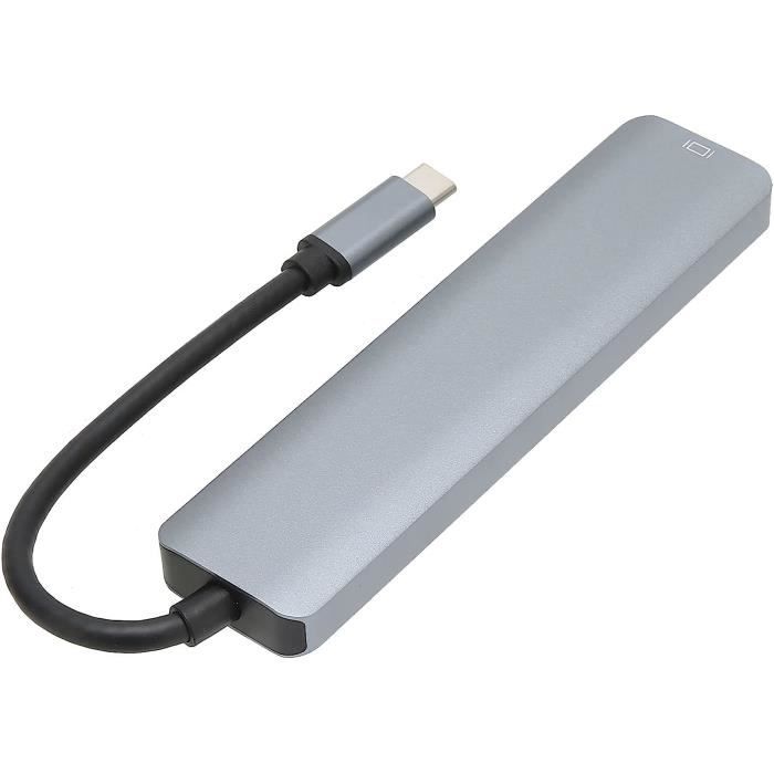 Hub Usb C 6 En 1, Adaptateur Multiport Usb C Vers Usb, 4K 30 Hz Hdmi-Usb 3.0 X 1-Usb 2.0 X 2 ...