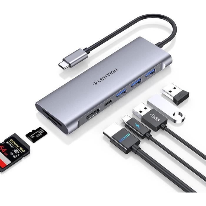 Station D'Accueil, Hub Usb C Avec Triple Écran Double Hdmi Et Vga ...