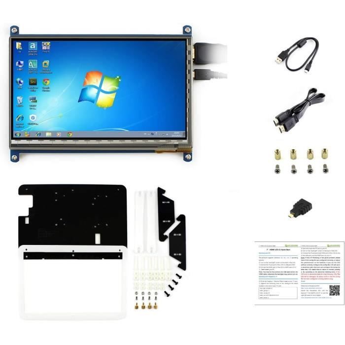 Waveshare For Raspberry Pi 7 Inch Capacitive Touchscreen Ips Display 1024 * 600 Hdmi Lcd C Touch ...