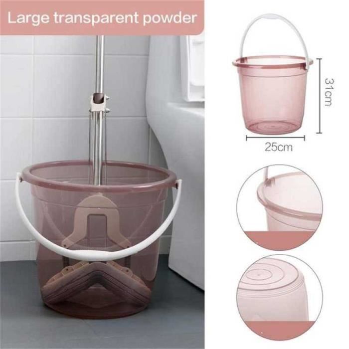 HT24377-SET ACCESSOIRES SALLE DE BAIN.Seau en plastique Transparent ...