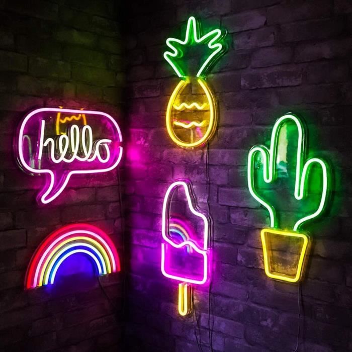 Arc-En-Ciel Néon Led - Panneau Lumineux Usb - Éclairage Coloré - Néon D ...