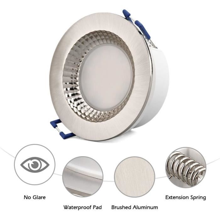 Led Spot Encastré Extra Plat 6W 500Lm Spots De Plafond Blanc Chaud ...