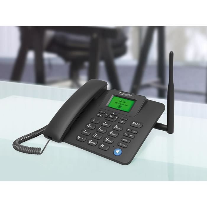 Téléphone fixe sans fil 4G avec fonction Hotspot et radio FM TTF-405 ...