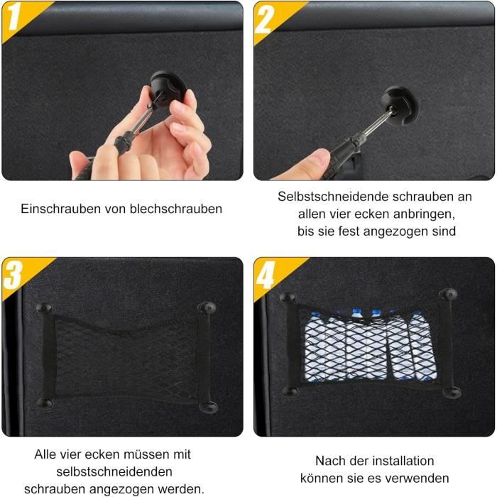 Lot De 2 Filets À Bagages Pour Voiture, 250 × 400 Mm, Avec Crochets ...