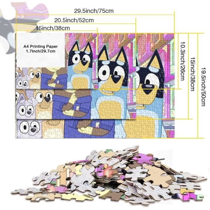 Bluey Puzzles Pour Adultes,Bluey Puzzle 1000 Pieces,Animée Puzzle En ...
