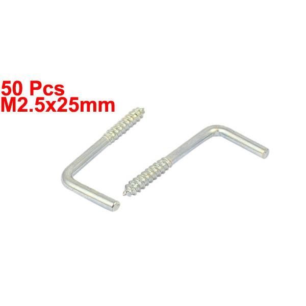 SOURCING MAP 50Pcs Crochet à Visser piton Plafond Mur Vis Crochet en L ...