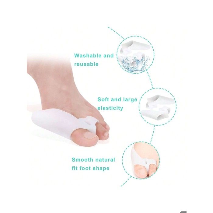 5 paires d'écarteurs d'orteils, correction en silicone, attelle ...