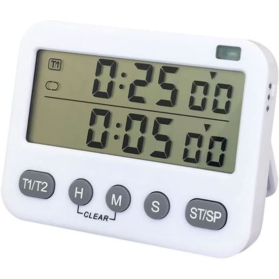 Minuteur numérique à double compte à rebours magnétique avec minuteur ...