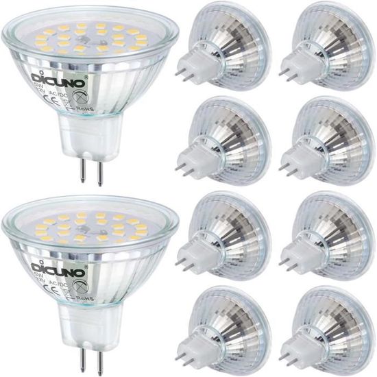 Ampoule LED GU5.3 MR16 5W, Blanc neutre 4000K, Non dimmable, 12V Ampoules LED Spot GU 5.3 ...