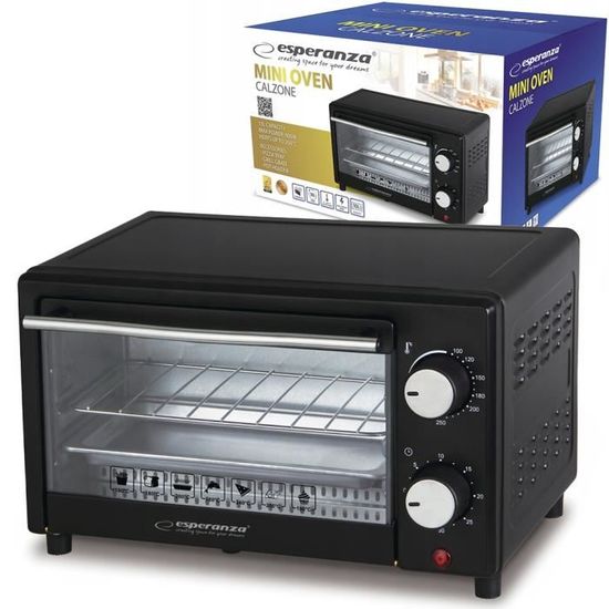 Mini Four - Esperanza - CALZONE - 10L - Blanc - Température variable - Minuterie intégrée ...