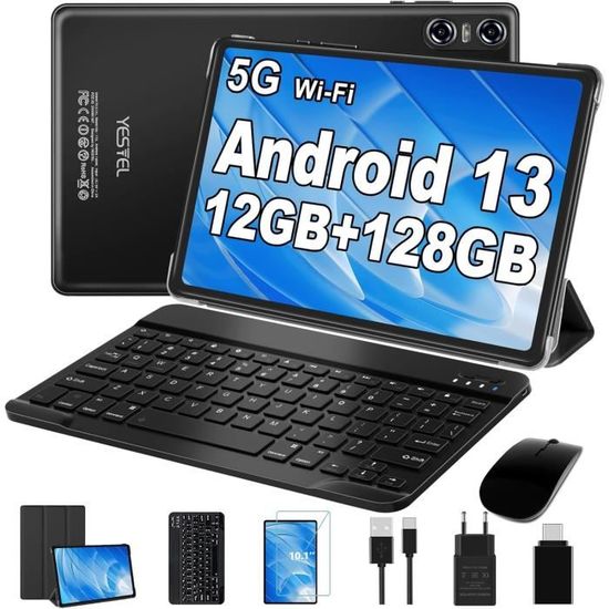 Tablette Tactile Android 13 Avec 5G Wifi, 12Go Ram 128 Go Rom (1 To Extensible), Tablette 10 ...