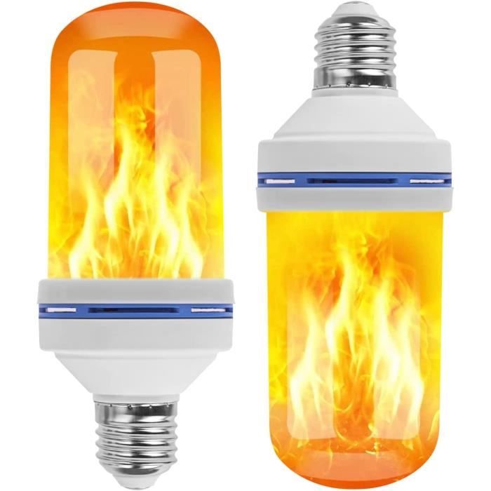 Ampoule flamme, design 4 modes E27 lampe effet de lumière vacillante 5W ...