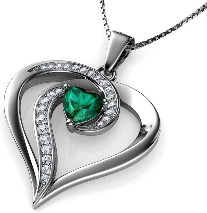 Collier vert élégant en argent sterling 925 avec pendentif en forme de ...