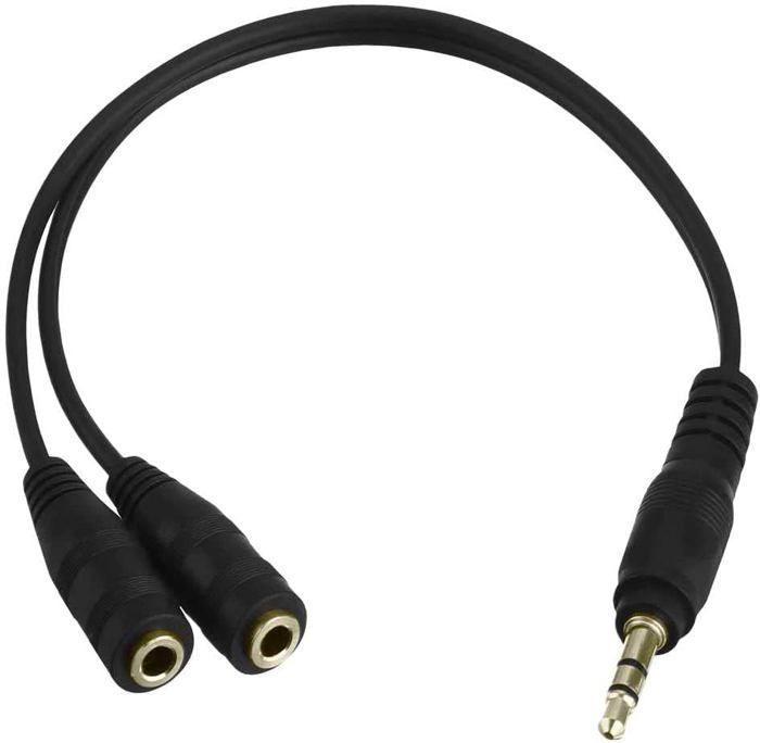 Câble Adaptateur Audio Y Splitter Son Stéréo Prise TRS 3 Pin Mini Jack ...