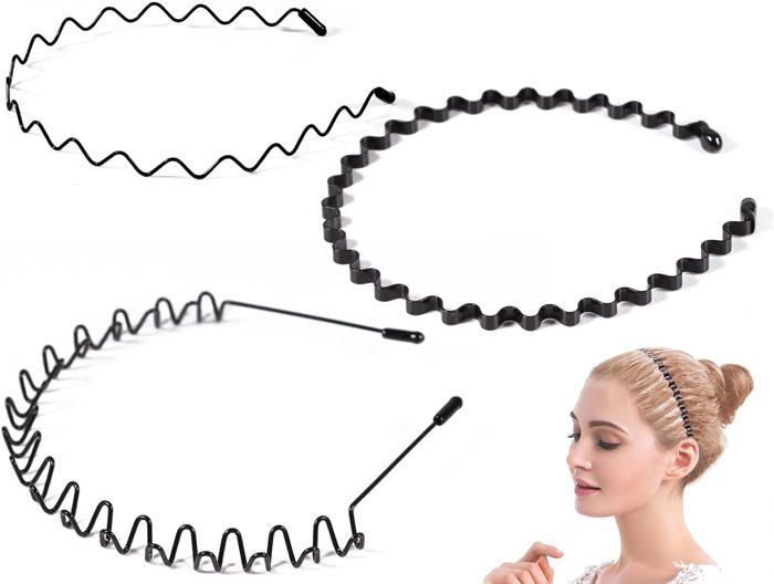 Serre tete Homme et Femme 3Pcs lastique Bandeau Cheveux Cerceau Homme ...