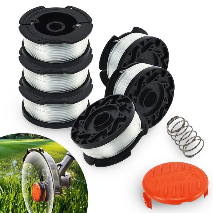 Bobine Fil Coupe Bordure Pour Black et Decker Coupe-Bordures6 Bobines de Tondeuse Avec 1 Ressort ...