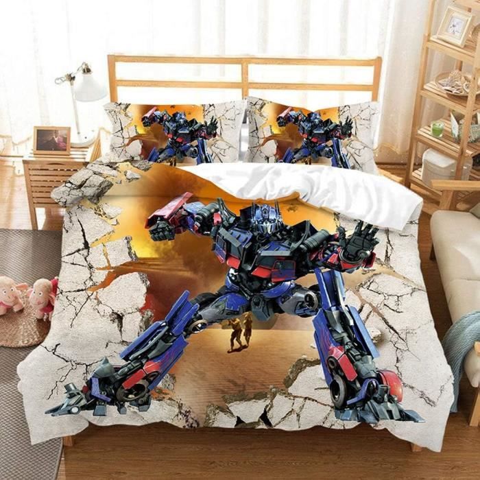 Cartoon Bumblebee Optimus Prime Parure De Lit En Microfibre Avec Housse ...