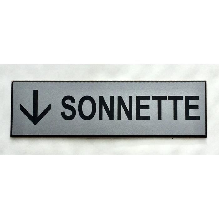 Plaque gravée adhésive "SONNETTE + FLECHE" format 29 x 100 mm ...