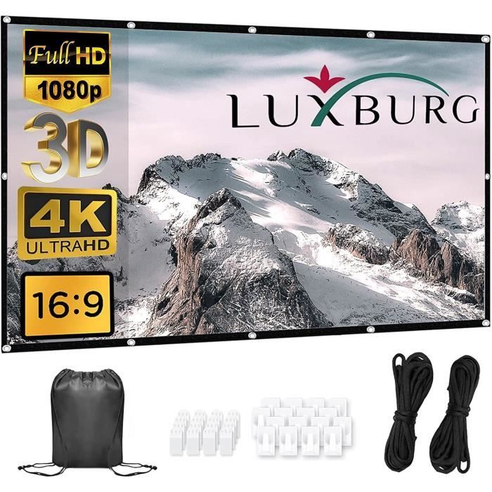 120" 266x150cm HD 4K Écran de Projection Portable,Écran de Projection ...