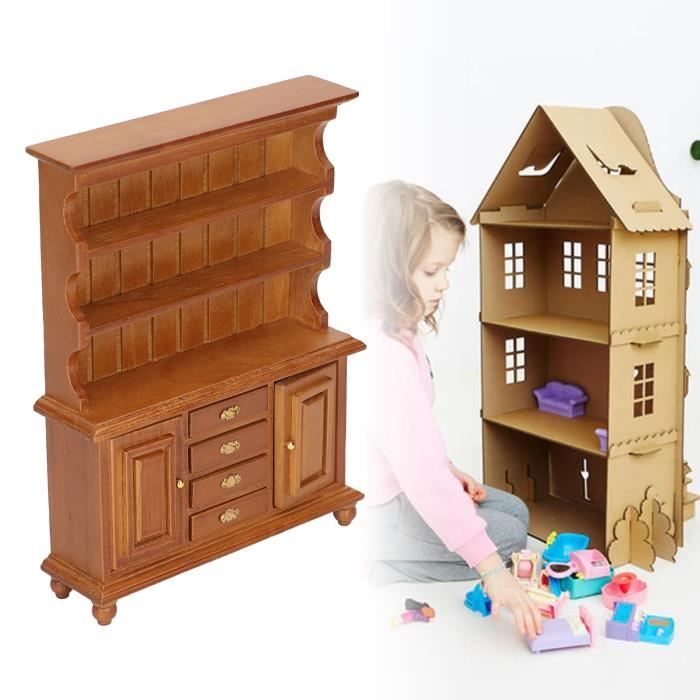 LON® bibliothèque de maison de poupée Maison de poupée étagère 1:12 ...