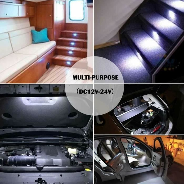 Clairage de la plaque d'immatriculation Lampe étanche lumineuse lumineuse 6000K d'étiquette de ...