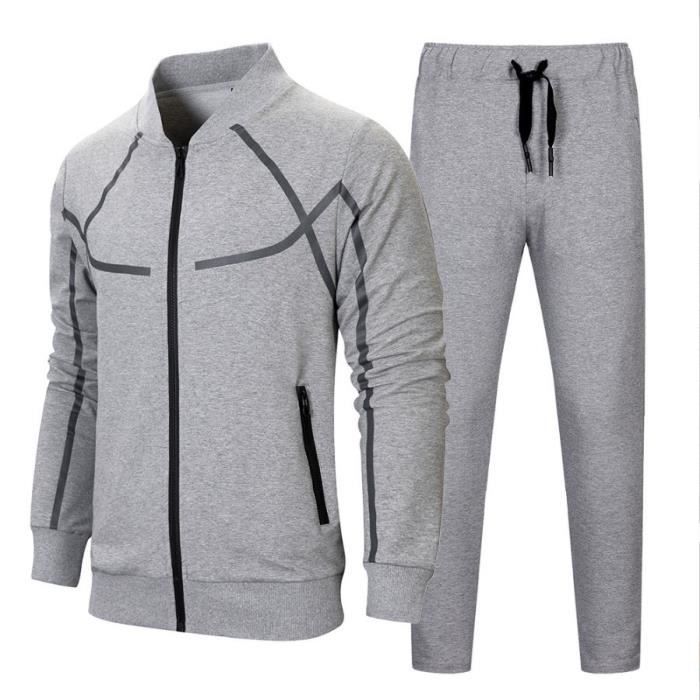 Survêtement Homme Ensemble Blouson et Pantalon Jogging Casual Veste Zipper Sweat 2 Pièces Sports ...