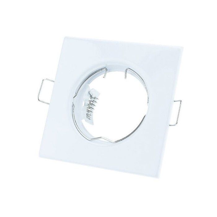 Support Spot LED Carré Blanc - SILAMP - GU10/MR16 - Encastrable - A+ ...