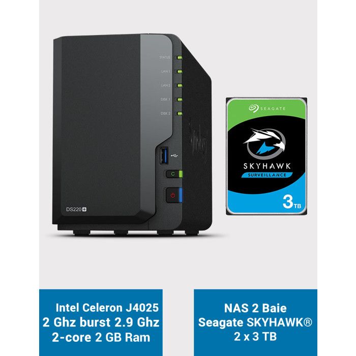 Synology DS220+ 2Go Serveur NAS SKYHAWK 6To (2x3To) - Cdiscount ...