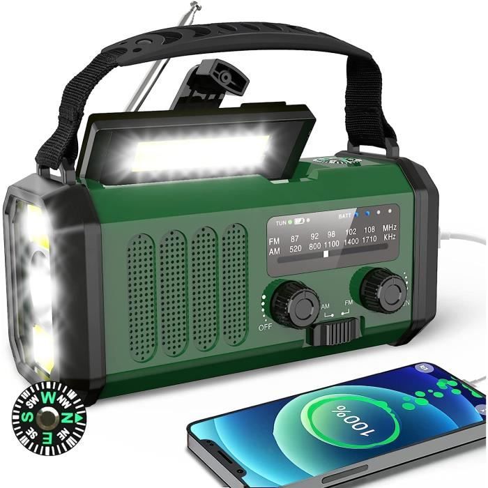 10000Mah Radio Solaire, Am-Fm Solar Radio 3 Méthodes Dechargement 6 En ...