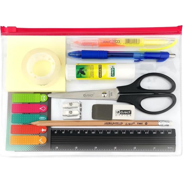 Kit D'École Avec Étui Rempli De 12 Pièces[H2325] - Cdiscount Bagagerie ...