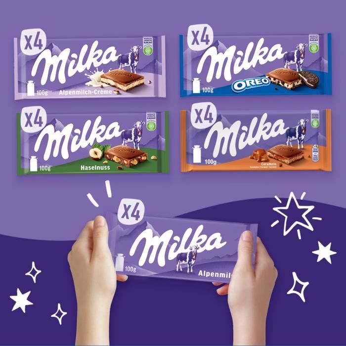 Milka Box - 20 tablettes Chocolat Au Lait Du Pays Alpin, Éclats de ...