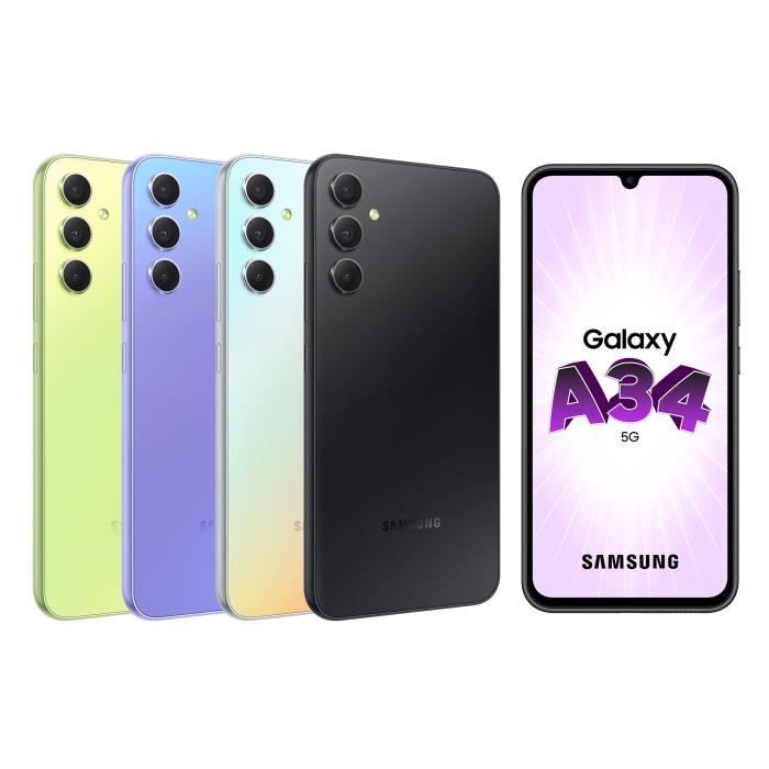 SAMSUNG Galaxy A34 5G Graphite 128 Go - Cdiscount Téléphonie