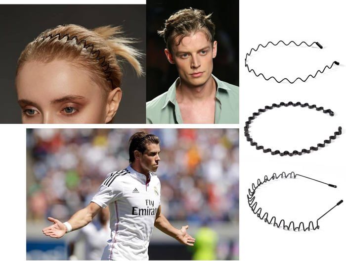 Serre tete Homme et Femme 3Pcs lastique Bandeau Cheveux Cerceau Homme ...