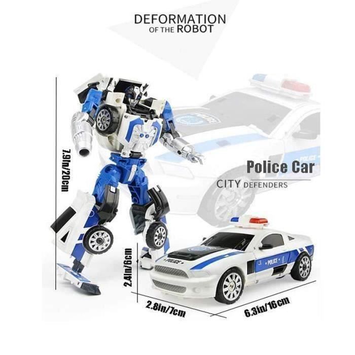 Voiture Transformers 2-en-1 - KEXIMIXUE - Voiture de police - Jouet ...