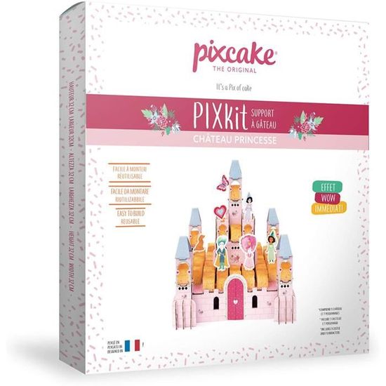 Pixcake - Pixkit Château de Princesse - Présentoir à Gâteau Princesse + Figurines à Planter ...
