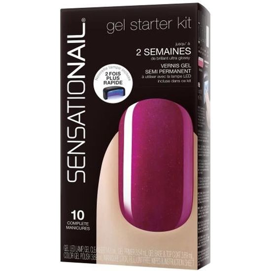 SENSATIONAIL Starter Kit vernis gel semi-permanent Raspberry Wine 71584 - Rouge framboise ...
