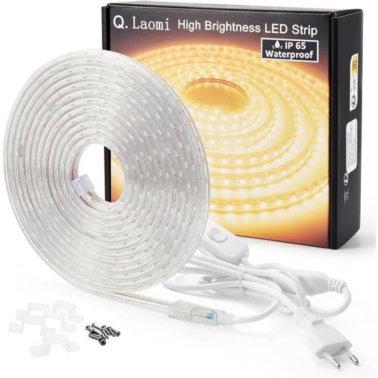 Ruban Led 4M Avec Interrupteur, Bande Led 220V 230V Ip65 Étanche ...