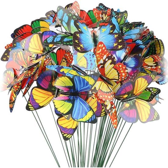 50Pcs Piquets de Papillons de Jardin, Piquets de Papillons, Décoration ...