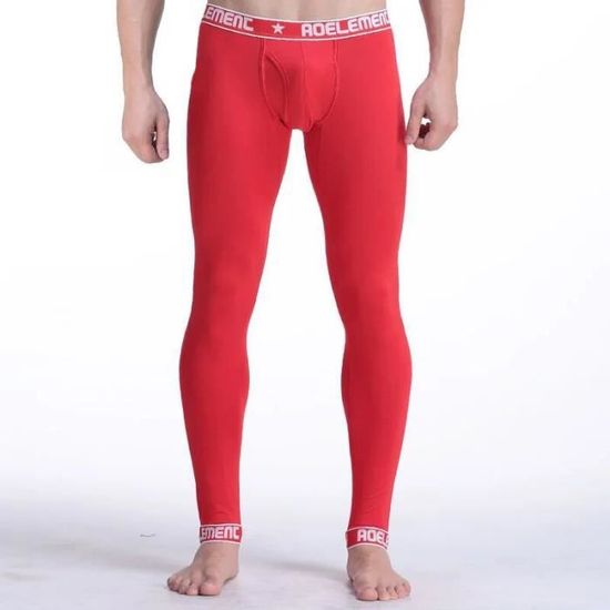 Ensemble de sous-vêtements thermiques pour hommes,Leggings longs,coupe fine,serré,col rond ...