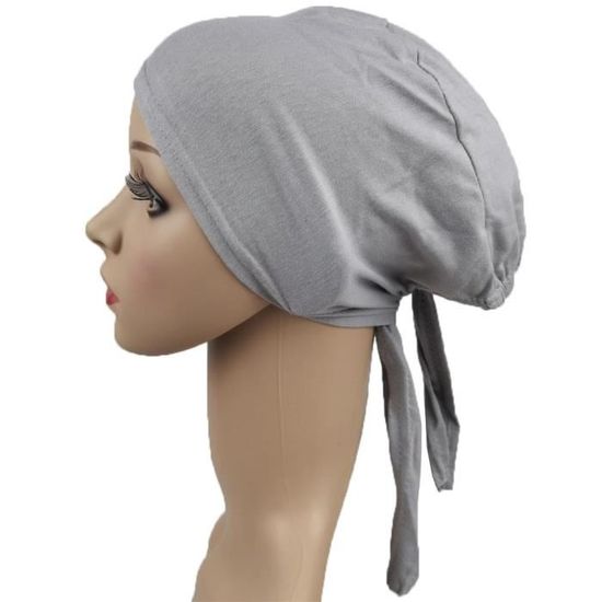 BONNET DE DOUCHE,27 Light gray--Chapeau Hijab musulman pour femmes, Turban sous écharpe, Bonnet ...