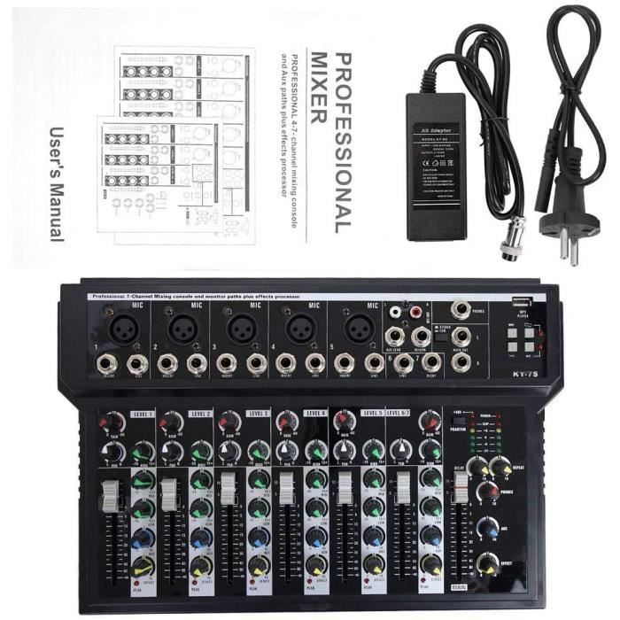 Table de mixage stéréo, Table de mixage Professionnelle à 7 canaux ...