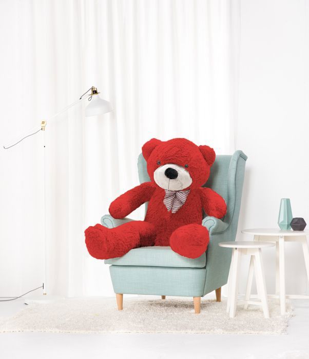 Dear Bear Teddy Bear Grand XXL (Rouge, 130cm) Classico- Ours en peluche ...