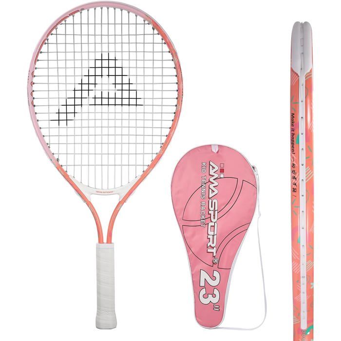 Raquette de Tennis Enfant - Fen23 - Rose - 23 pouces - Légère et ...
