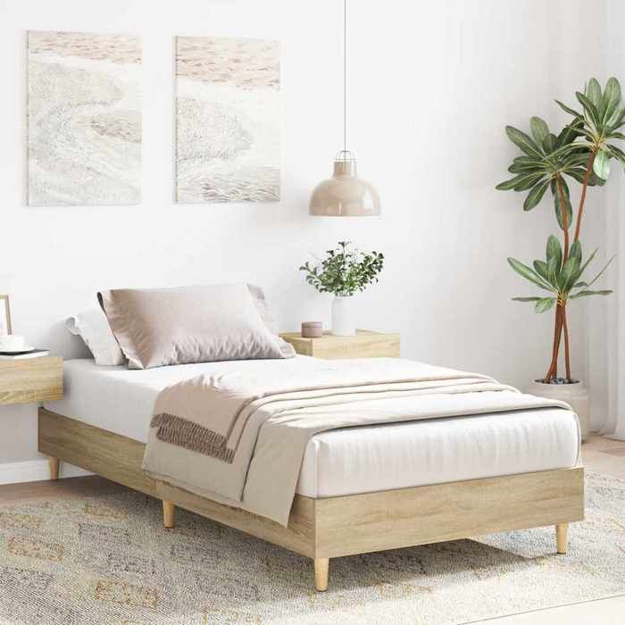 Brun 90 x 200 cm - Lit Bois - stables et durable - Cadre de lit ...