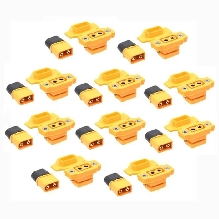 10x xt60e-f xt60h-m - Nouveau modèle batterie d'avion plaqué or 30A connecteur de prise femelle ...