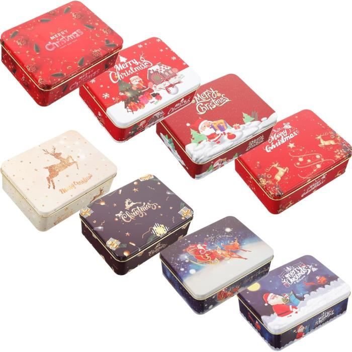 Boîtes En Fer Blanc Pour Cartes Cadeaux De Noël 8 Pièces Petites Boîtes ...